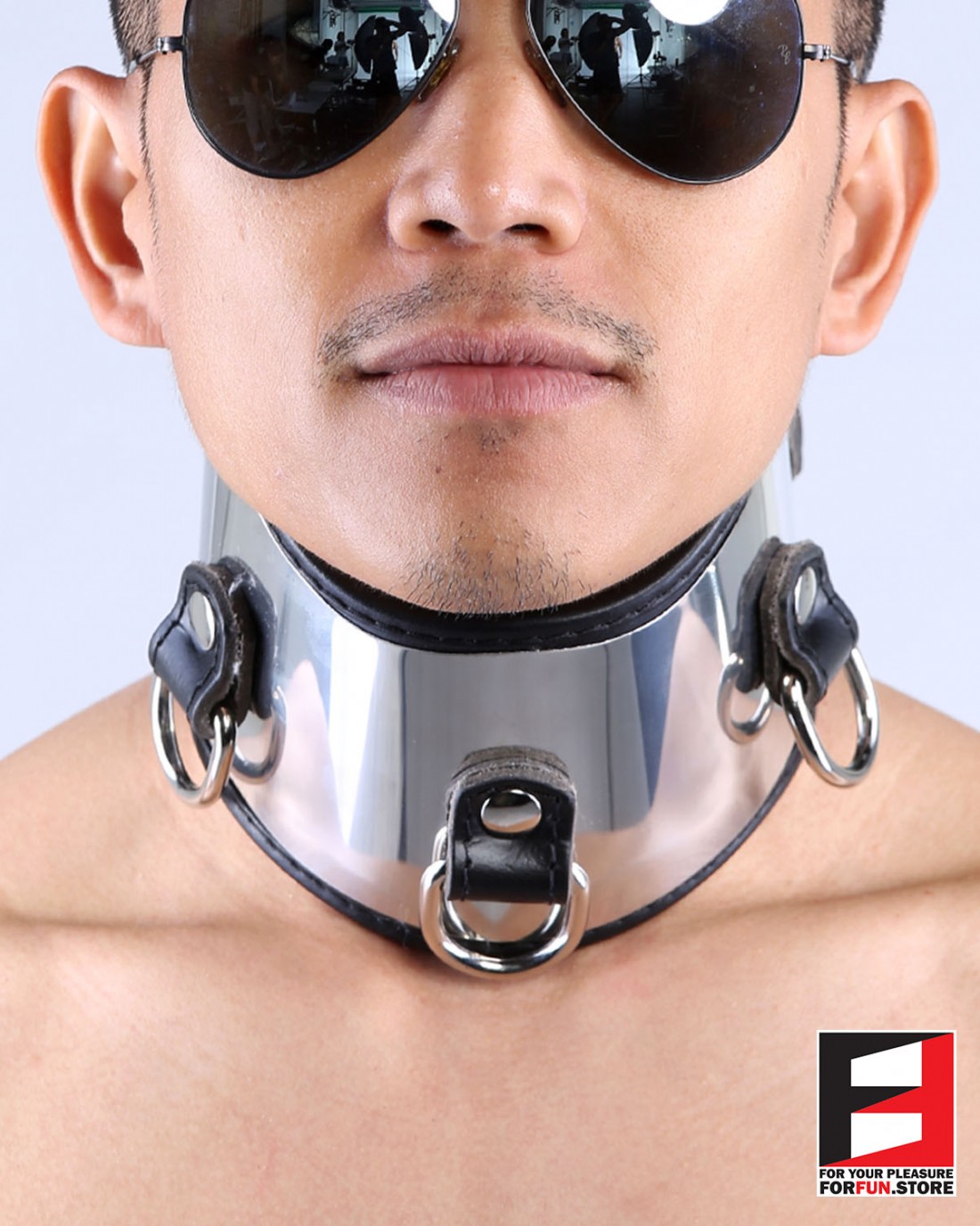 LEATHER WITH STAINLESS STEEL POSTURE COLLAR FOR YOUR PLEASURE : FORFUN